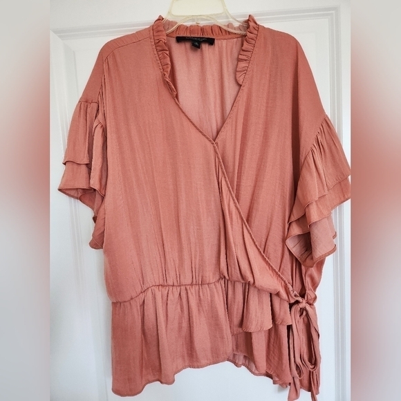 Marc New York | Tops | Marc New York Peach Wrap Blouse | Poshmark